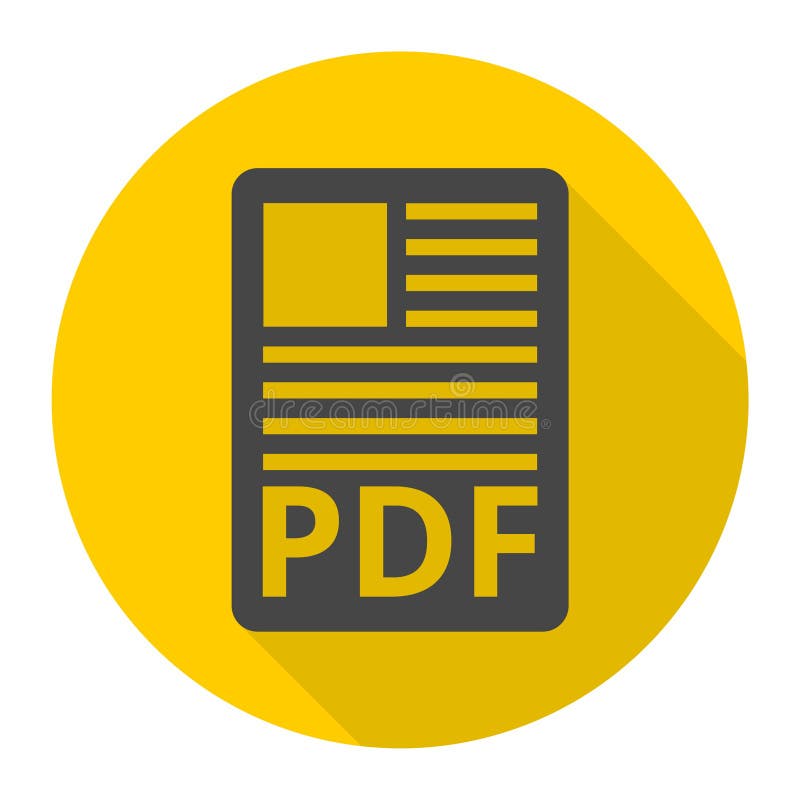 PDF File Document Icon with Long Shadow Stock Vector - Illustration of ...