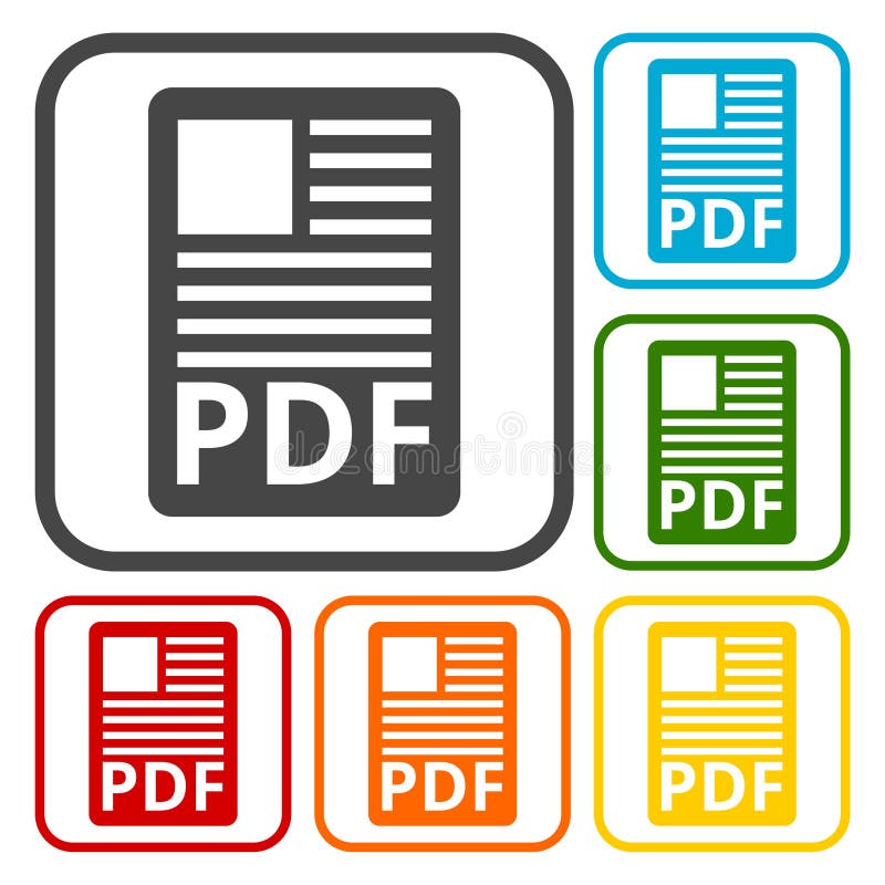PDF File Document Icons Set Stock Illustration - Illustration of ...