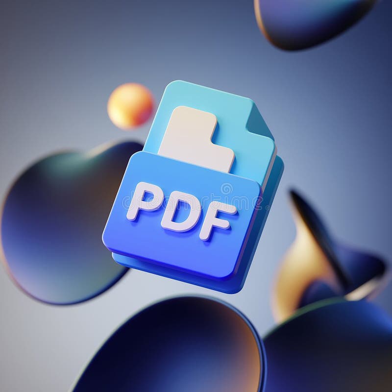 PDF File Document File Type Icon Files Format and Document Concept 3d Render Illustration Stock ...