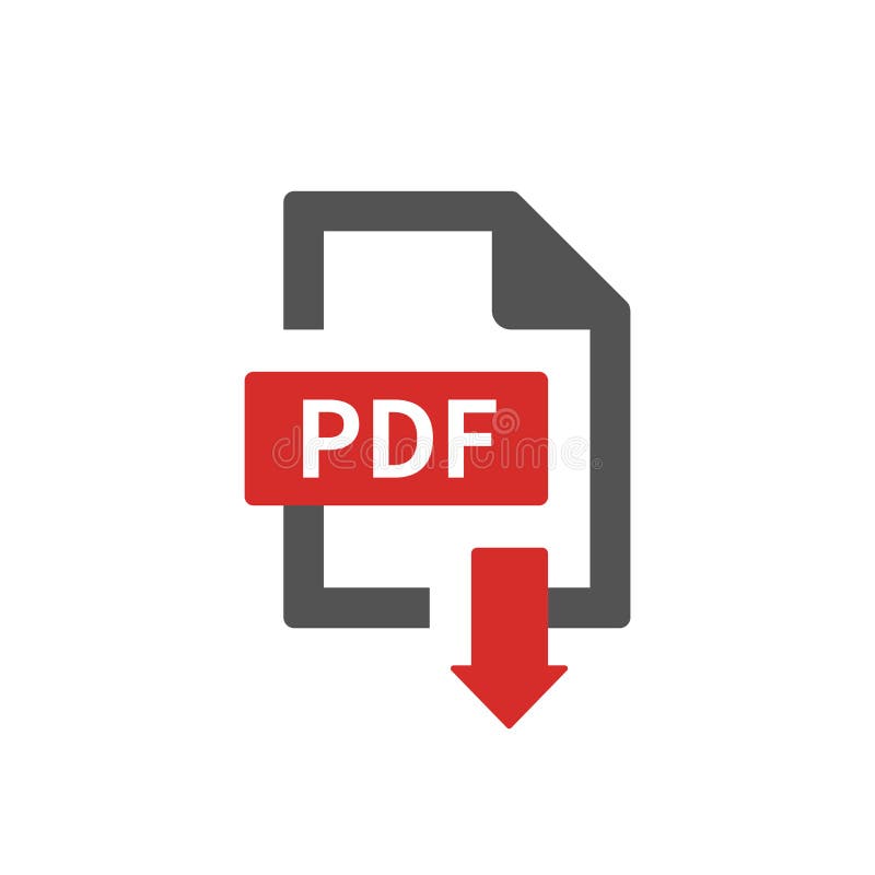 Pdf File Download with Arrow Vector Icon Stock Vector - Illustration of ...