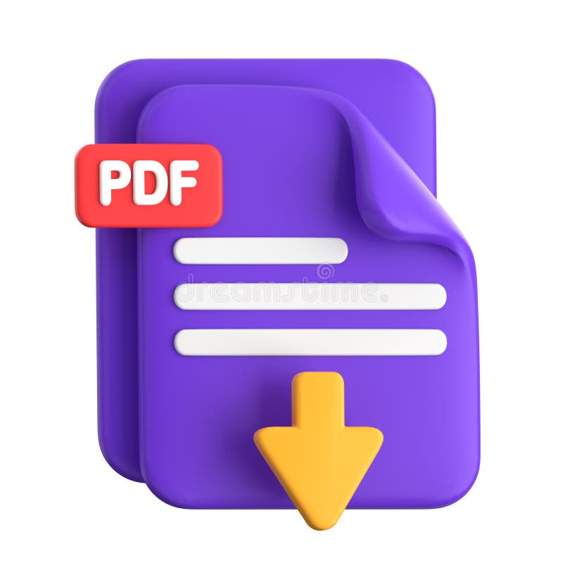 PDF File Download 3D Illustration Stock Illustration - Illustration of ...