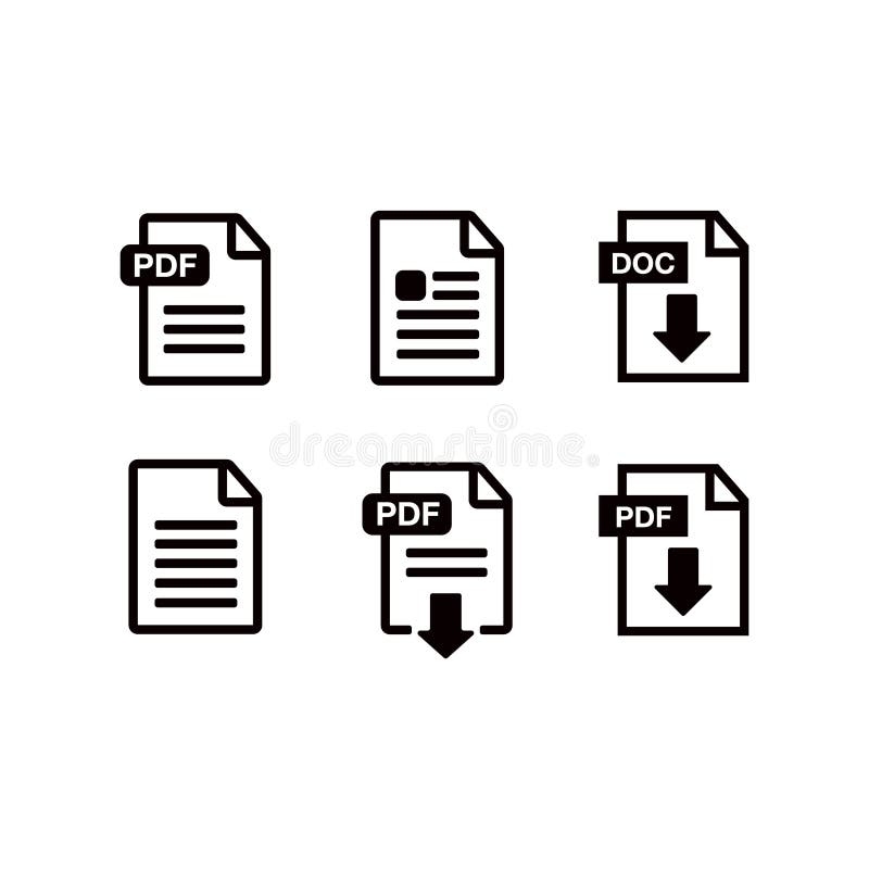 PDF File Download Icon. Document Text, Symbol Web Format Information ...