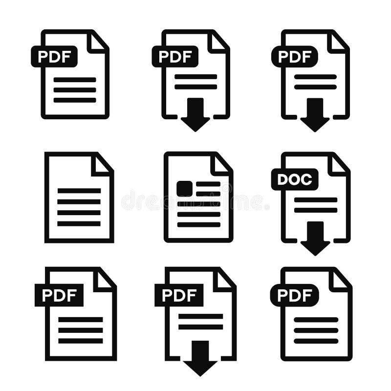 PDF file download icon stock illustration. Illustration of design ...
