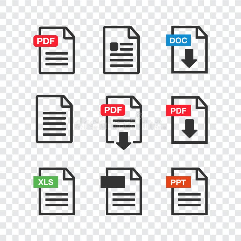 PDF File Download Icon. Document Text, Symbol Web Format Information ...