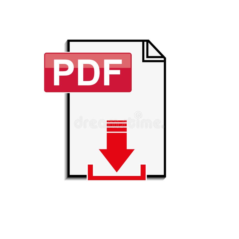 Pdf File Download Icon On White Background Stock Vector - Illustration ...