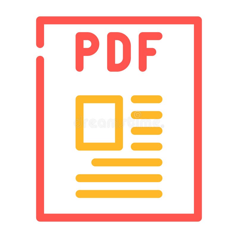 Pdf File Format Document Color Icon Vector Illustration Stock Vector ...