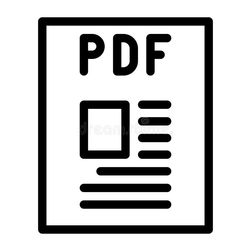 Pdf File Format Document Line Icon Vector Illustration Stock Vector ...