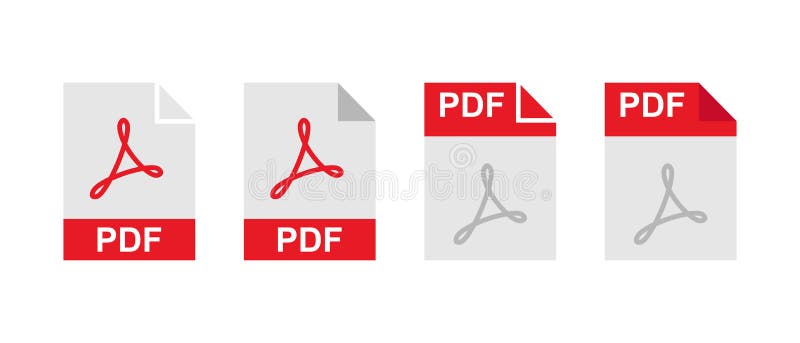 PDF File Format, Vector Icons Set. Pdf Download Document Image Button ...