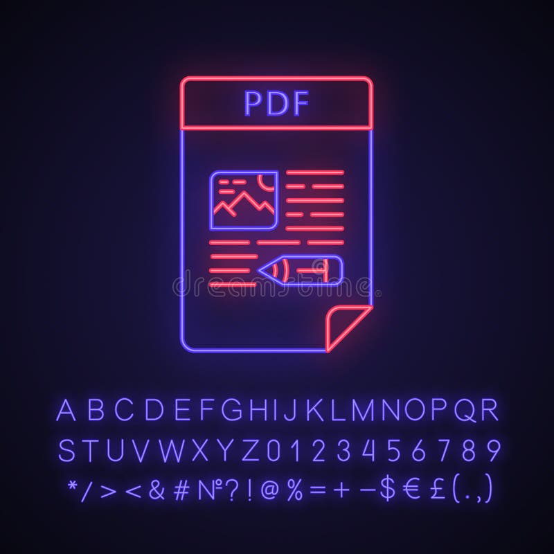 PDF file neon light icon stock vector. Illustration of format - 178648289 PDF file neon light icon stock vector. Illustration of format - 178648289