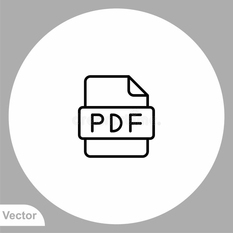 Pdf File Vector Icon Sign Symbol Stock Vector - Illustration of ...