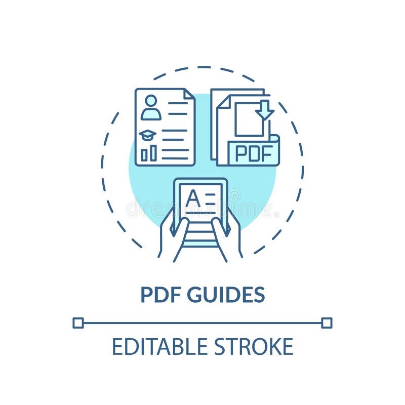 PDF guides concept icon stock vector. Illustration of document - 208844428