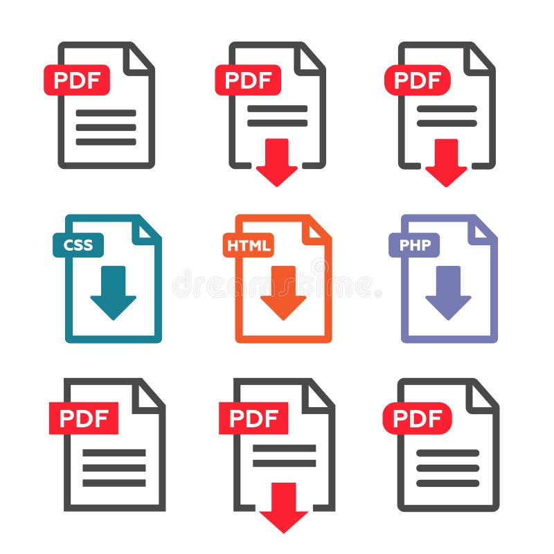 PDF-het Pictogram Van De Dossierdownload Documenttekst, Symboolweb ...