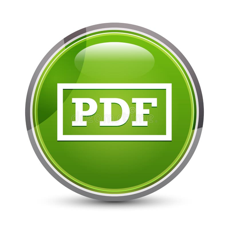PDF Icon Elegant Green Round Button Vector Illustration Stock Vector ...
