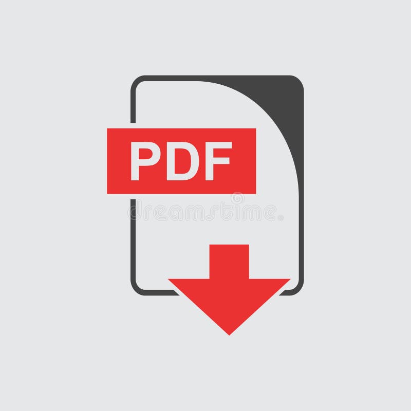 PDF Icon flat stock vector. Illustration of arrow, save - 80218374