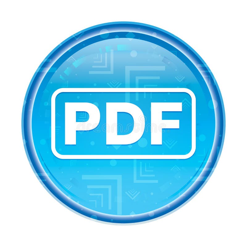 PDF Icon Floral Blue Round Button Stock Illustration - Illustration of ...