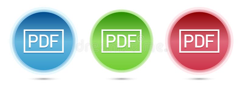 PDF Icon Glass Round Buttons Set Illustration Stock Vector ...