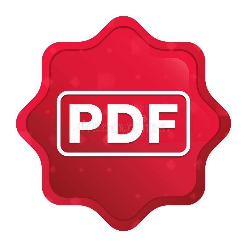 PDF Icon Misty Rose Red Starburst Sticker Button Stock Illustration ...