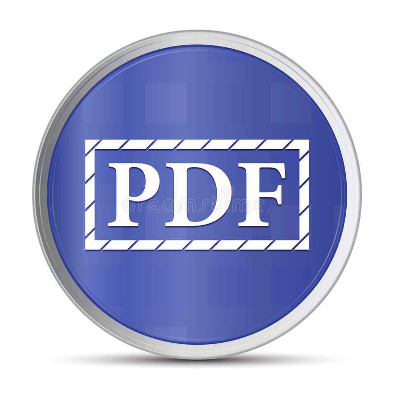 PDF Icon Prime Blue Round Button Vector Illustration Design Silver ...