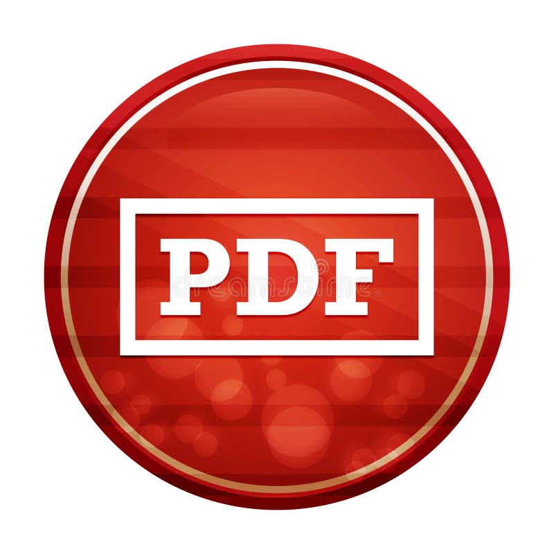 PDF Icon Realistic Diagonal Motion Red Round Button Illustration Stock ...