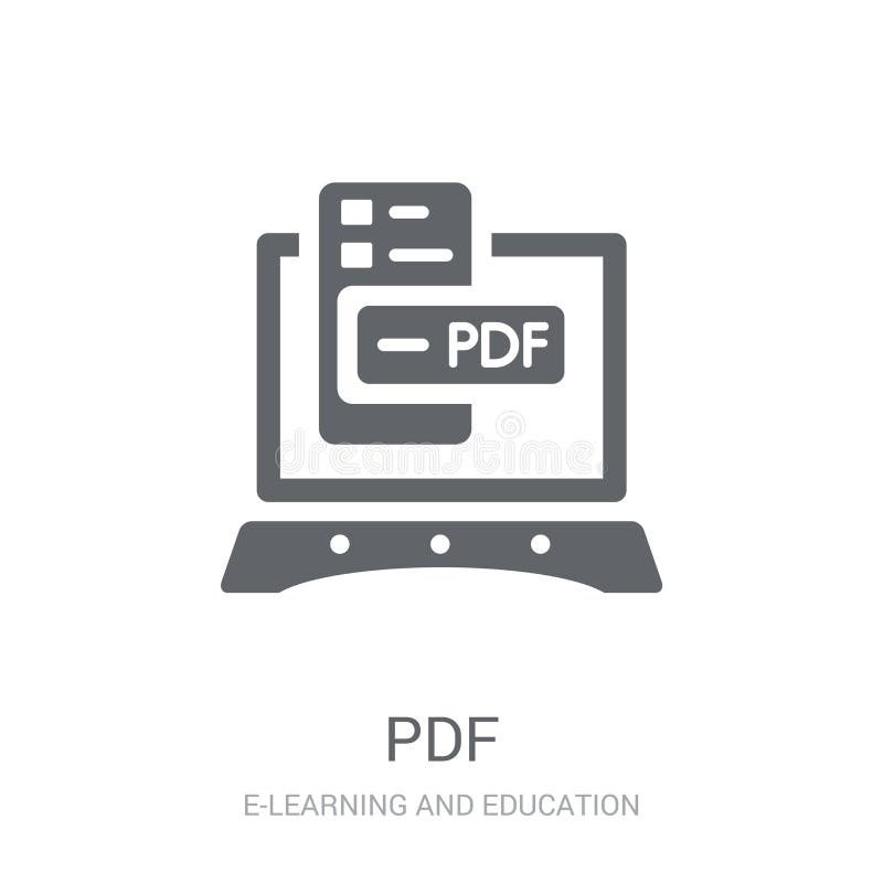 Pdf Icon. Trendy Pdf Logo Concept on White Background from E-learning ...