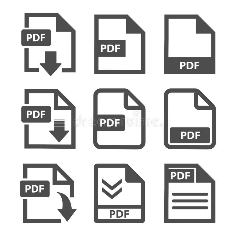 PDF paper sheet icons stock vector. Illustration of graphics - 42114436