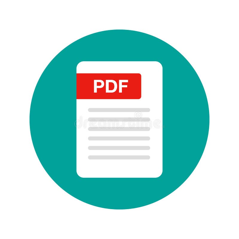 Flat Icon of PDF in Round Background. Vector. Stock Vector ...