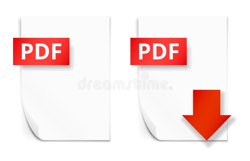 Pdf download button stock vector. Illustration of computer - 25609821