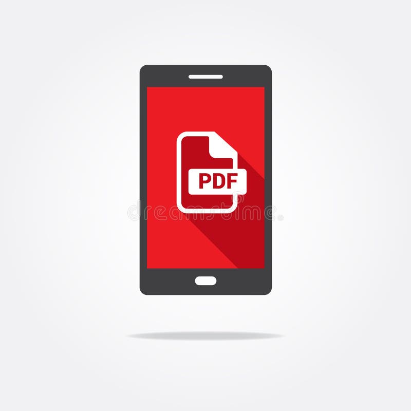 Pdf Phone Icon stock vector. Illustration of electronic - 198330420