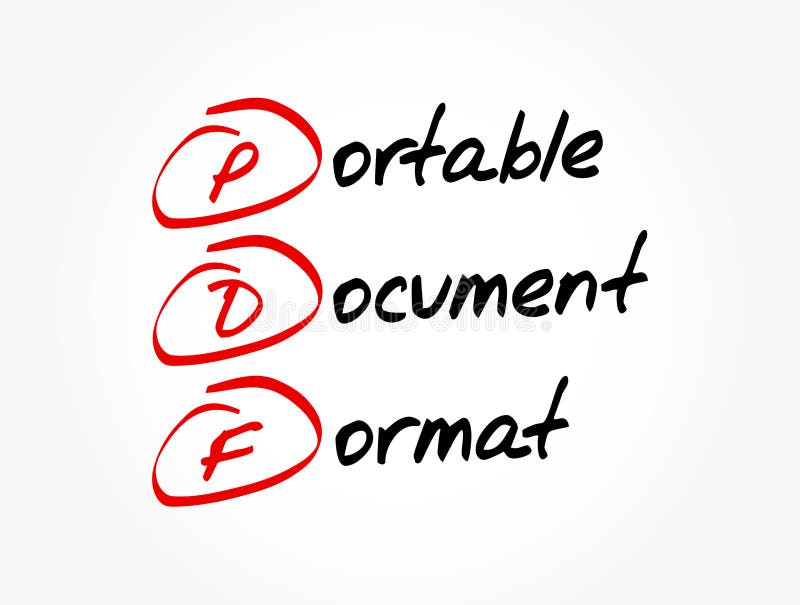 PDF - Portable Document Format Acronym Stock Illustration ...