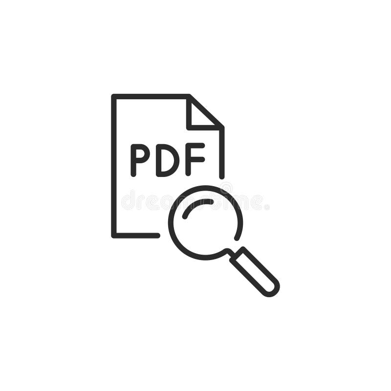 PDF Search Icon stock vector. Illustration of investigate - 319197305