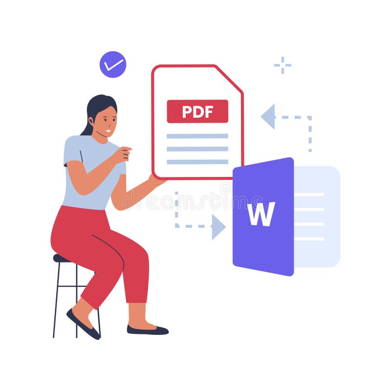 Pdf To Doc Concept Illustration Stock Vector - Illustration of ...