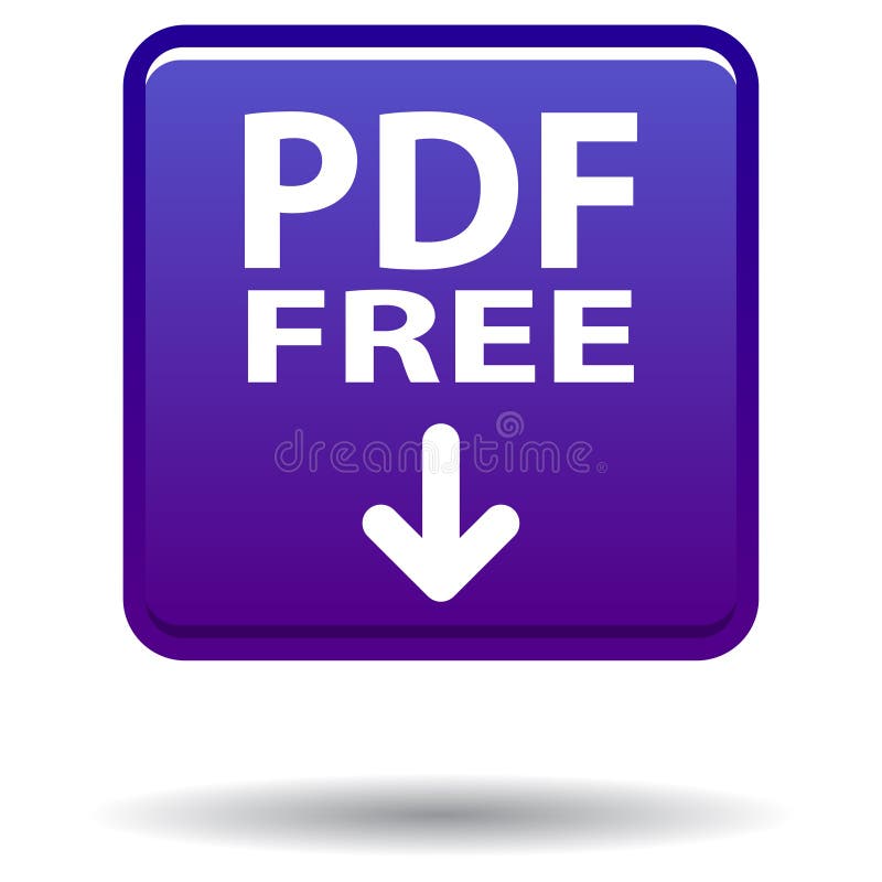 Pdf Web Icon Blue Square Button Stock Vector - Illustration of corner ...