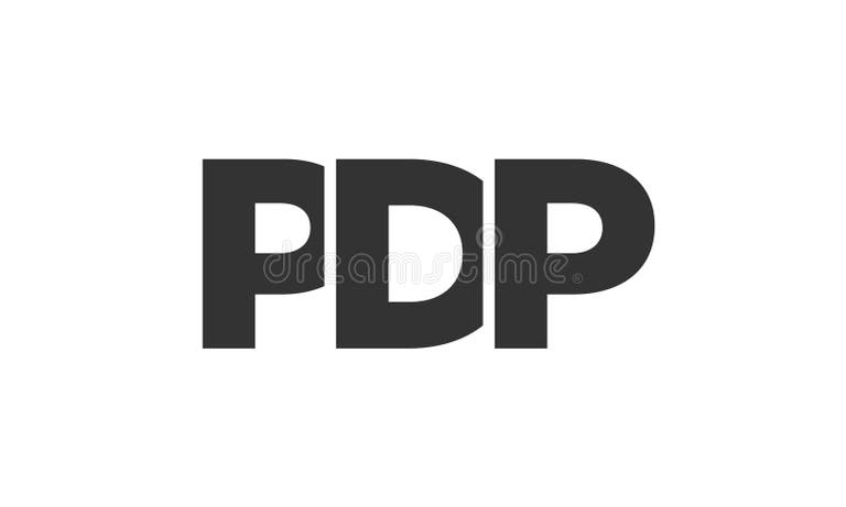 PDP Logo Design Template with Strong and Modern Bold Text. Initial ...