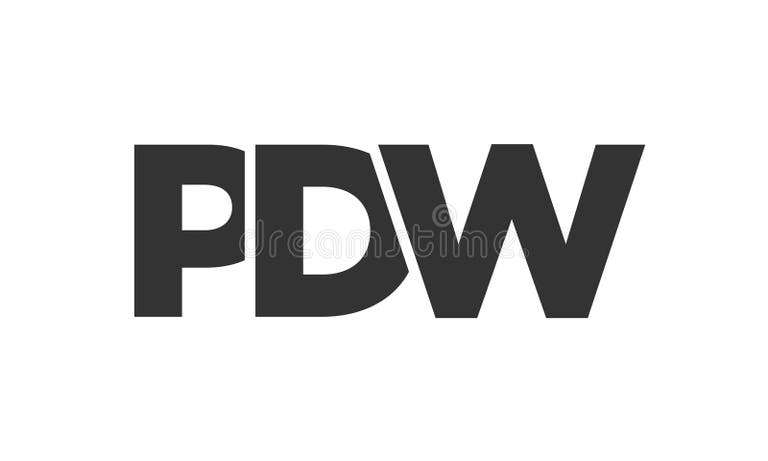 PDW Logo Design Template with Strong and Modern Bold Text. Initial ...