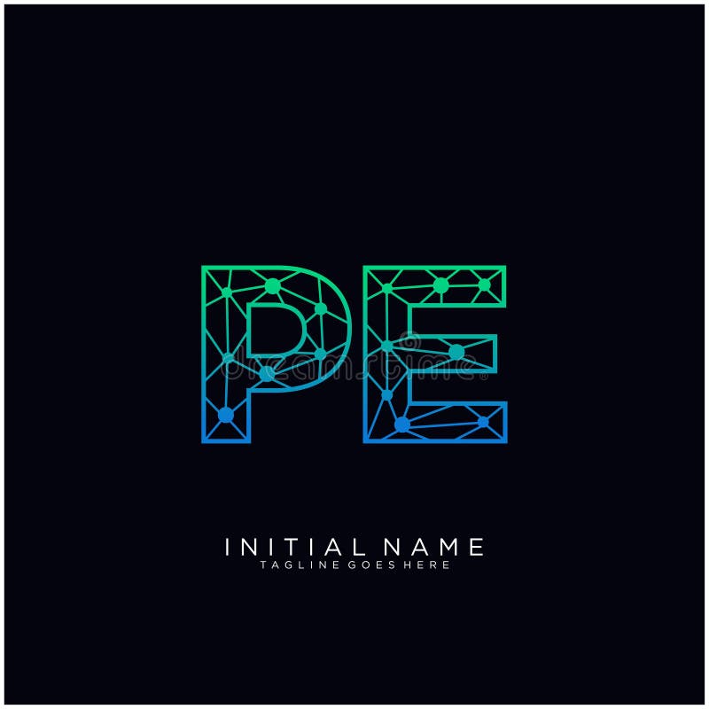 PE Letter Logo Icon Design Template Elements Stock Vector ...