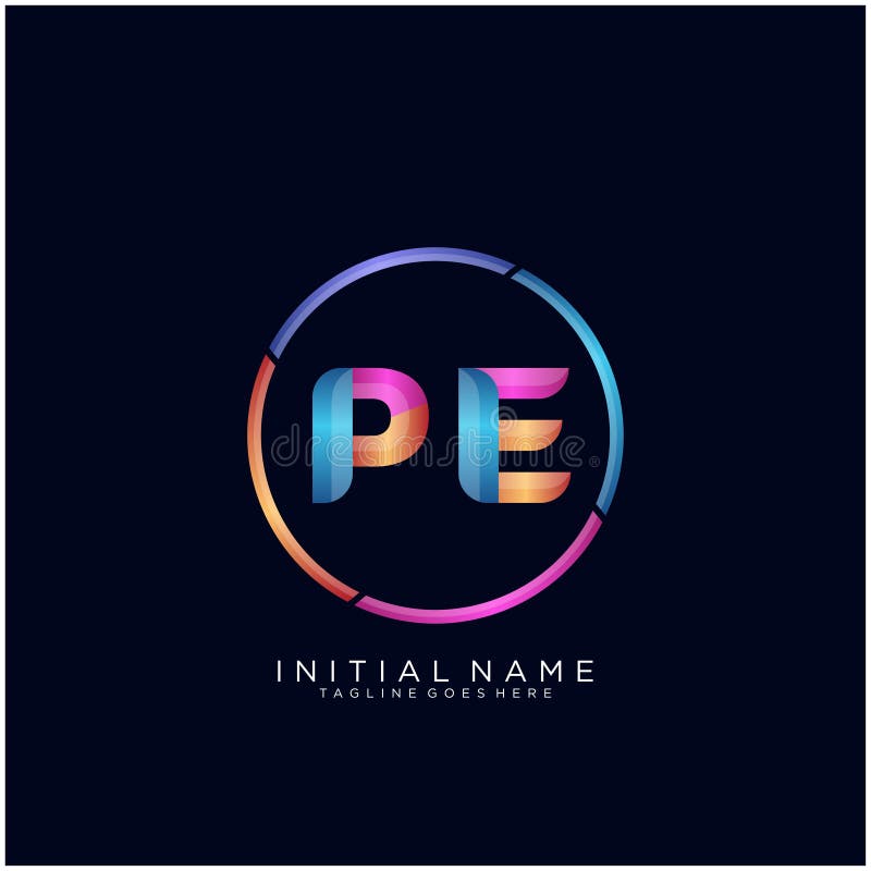 PE Letter Logo Icon Design Template Elements Stock Vector ...