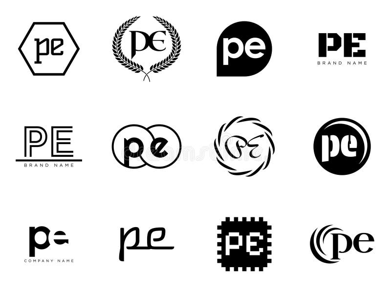 PE Logo Company Template. Letter P and E Logotype Stock Vector ...