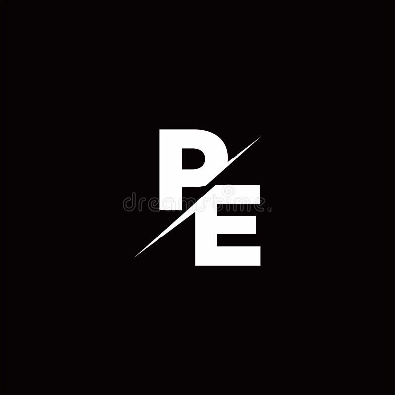PE Logo Letter Monogram Slash with Modern Logo Designs Template Stock ...