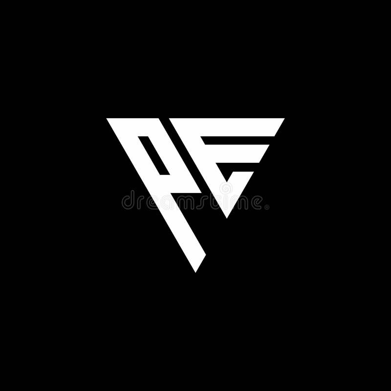 PE Logo Letter Monogram with Triangle Shape Design Template Stock ...