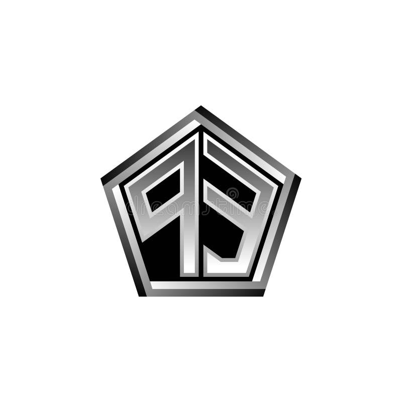 PE Logo Monogram Silver Geometric Modern Design Stock Vector ...