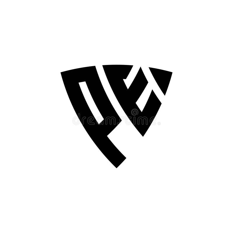 PE Logo Monogram Triangle Shield Style Stock Vector - Illustration of ...