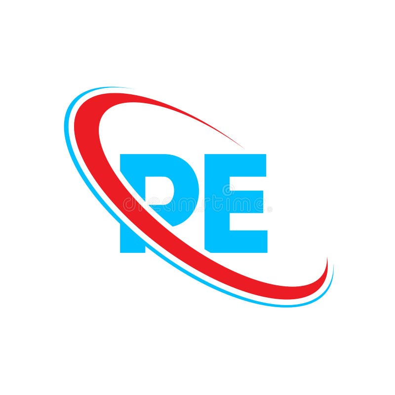 PE P E Letter Logo Design. Initial Letter PE Linked Circle Upercase ...