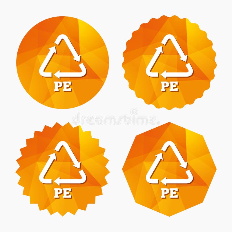 PE Polyethylene Sign Icon. Recycling Symbol Stock Illustration ...