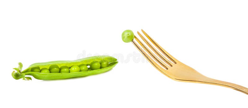 Green peas on fork stock image. Image of food, fine, broiled - 4923327