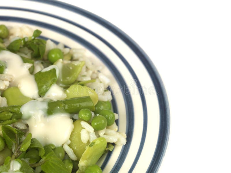 Pea Broad Bean and Asparagus Risotto Stock Photo - Image of closeup ...