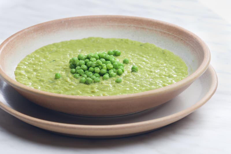 Pea cream stock image. Image of cuisine, interiors, vegetables - 154261307