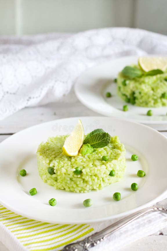 Pea and mint risotto stock image. Image of lunch, cook - 51495193