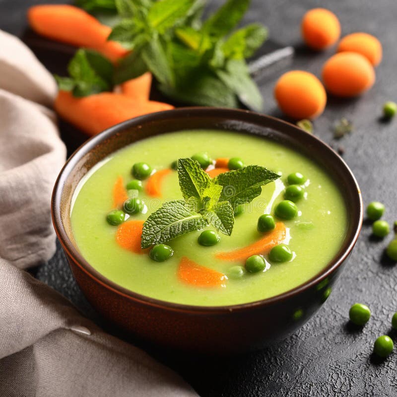 Pea and Mint Soup, Light and Refreshing Soup with Peas and Mint Stock ...