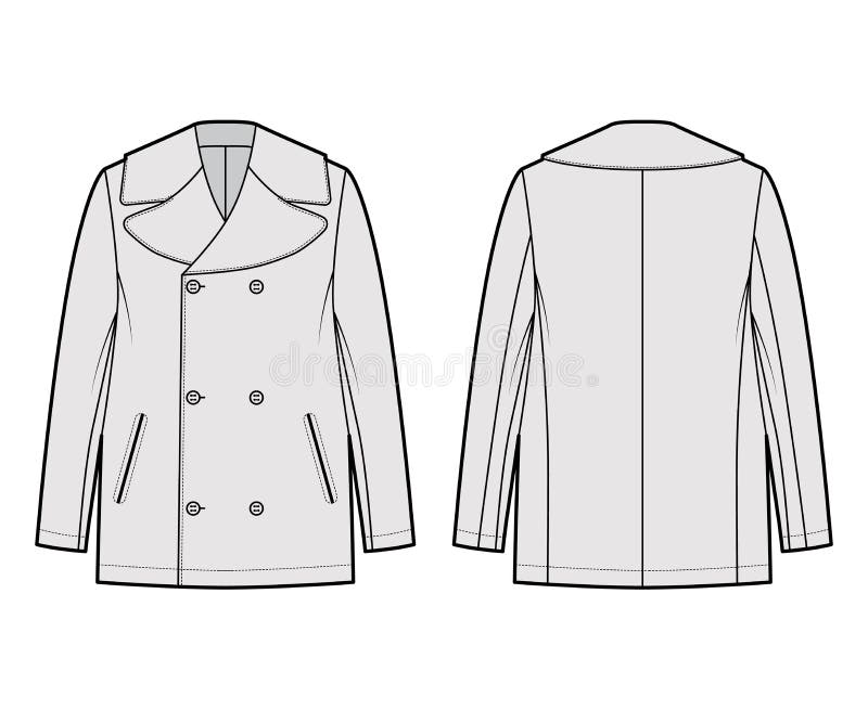 Pea Coat Sketch Stock Illustrations 10 Pea Coat Sketch Stock