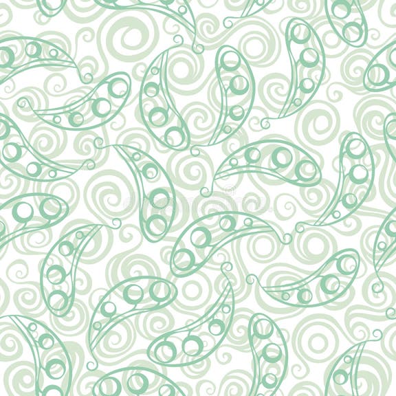 Pea Pod Seamless Green Pattern Stock Vector - Illustration of drawing ...